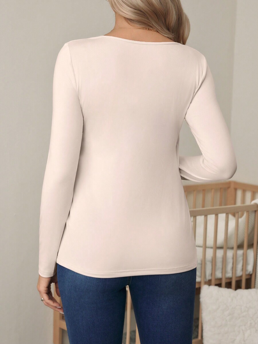 SHEIN Minimalist Comfortable Nursing Wear With Flap Design, Suitable ...