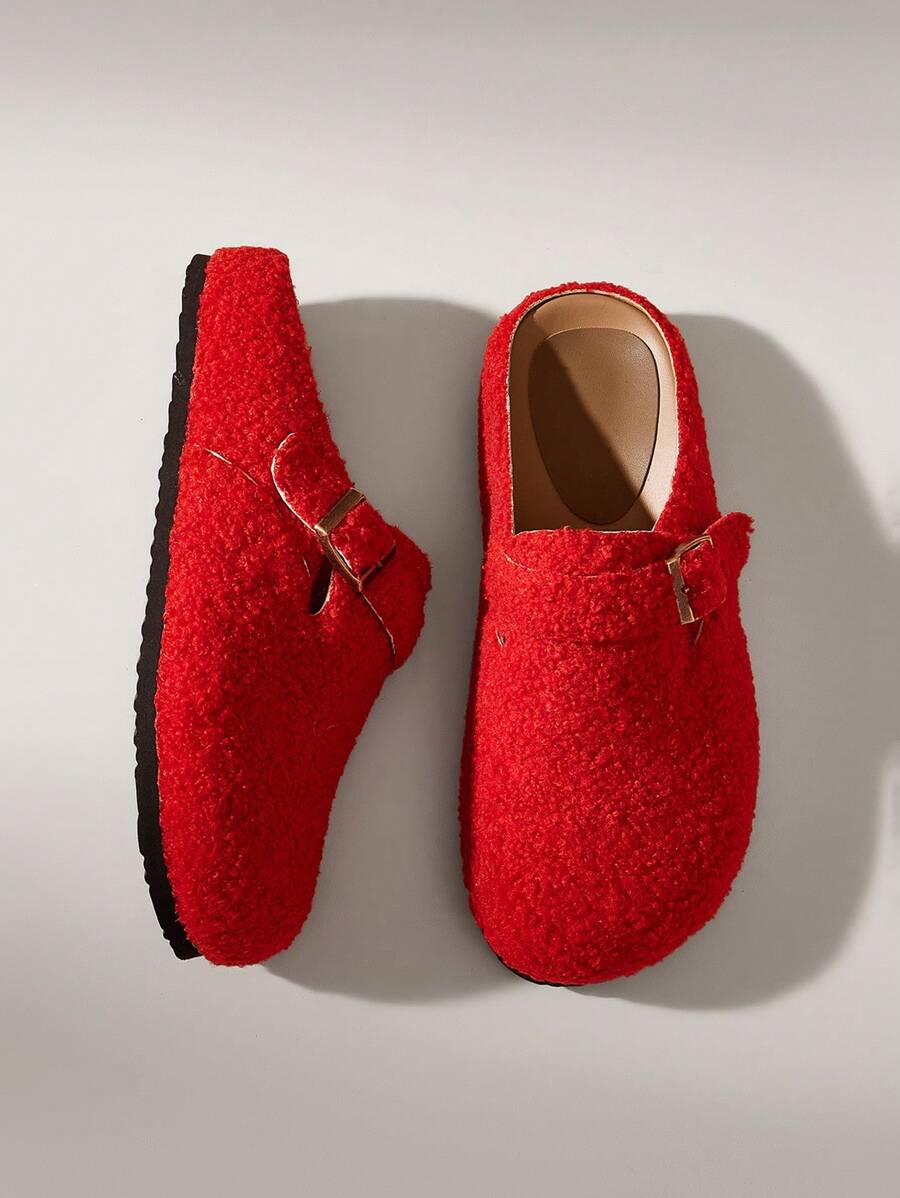 Solecia Women's Casual Flat Shoes With Fleece Detail And Hook Closure ...