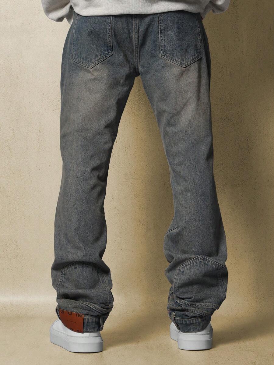 SUMWON Flare Fit Washed Mix En Match Jeans | SHEIN Nederland