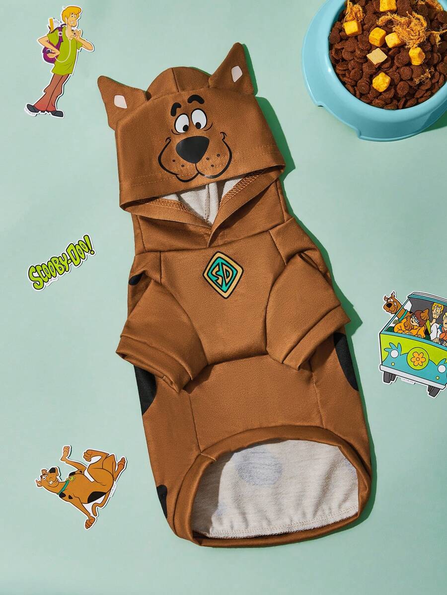 SCOOBY-DOO X SHEIN Cartoon Scooby-Doo Dog Print 3D Dog Ear Hoodie Pet ...