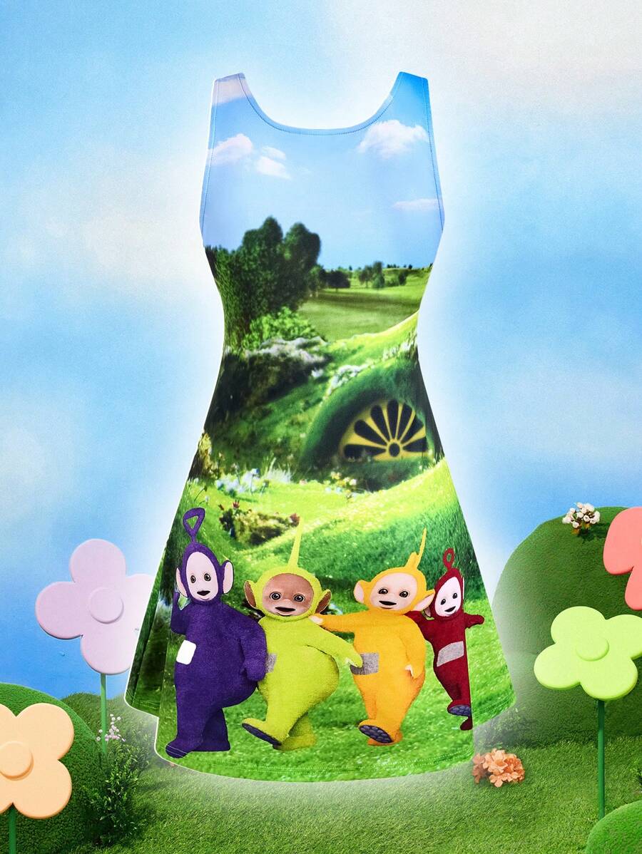 Teletubbies X SHEIN Cute Cartoon Tinky Winky Dipsy Laa-Laa Po Print ...