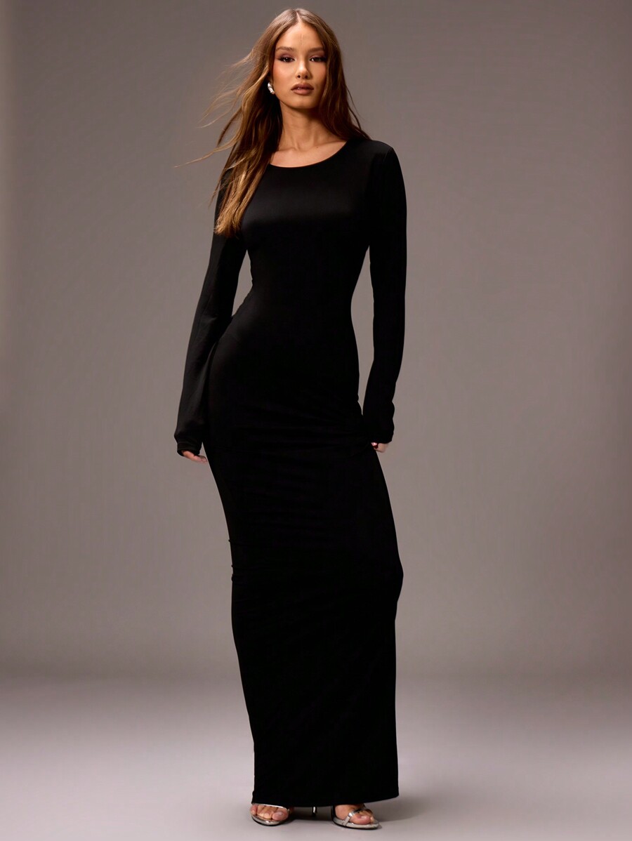 MUSERA Slinky Sexy Cut Out Back Maxi Dress Party Birthday Elegant ...