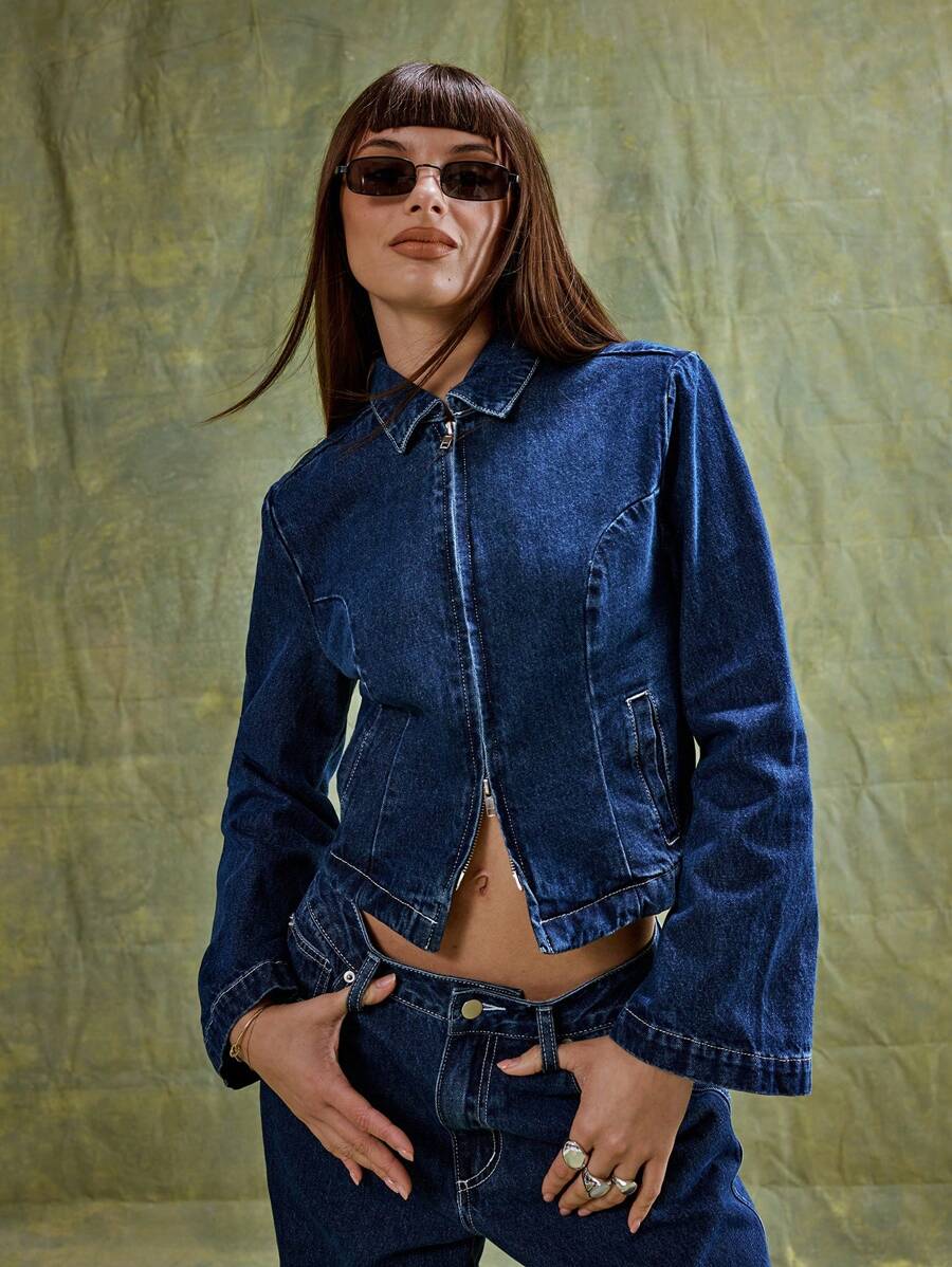 MUSERA Low Waist Contrast Stitch Jeans | SHEIN USA