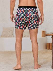 Men's Solid Color Patchwork Simple Airy Loose Pants, Casual Everyday ...