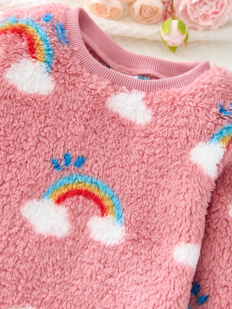 SHEIN Conjunto de 2 peças/conjunto de pijamas para bebês meninas com ...