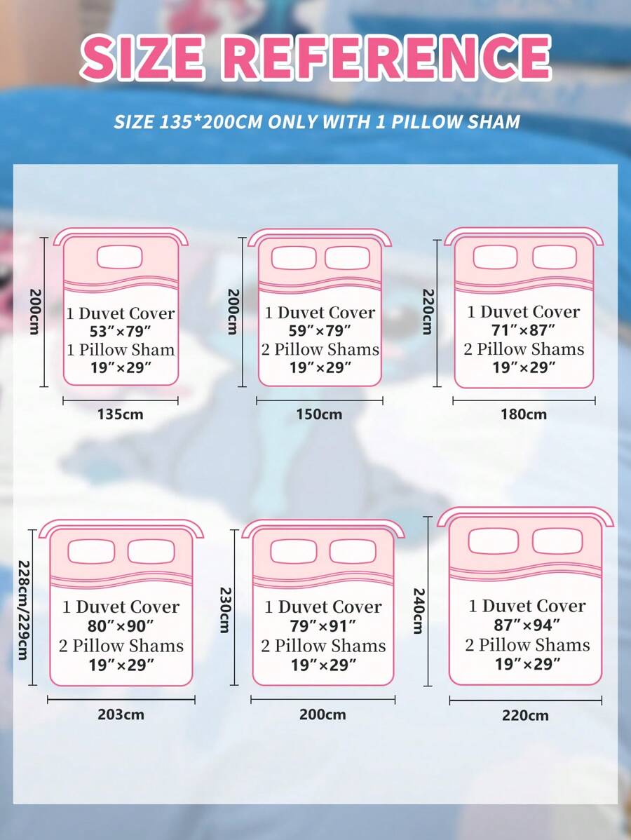 Disney 2/3pcs Stitch Duvet Cover Set, Stitch Room Decor, Soft And ...