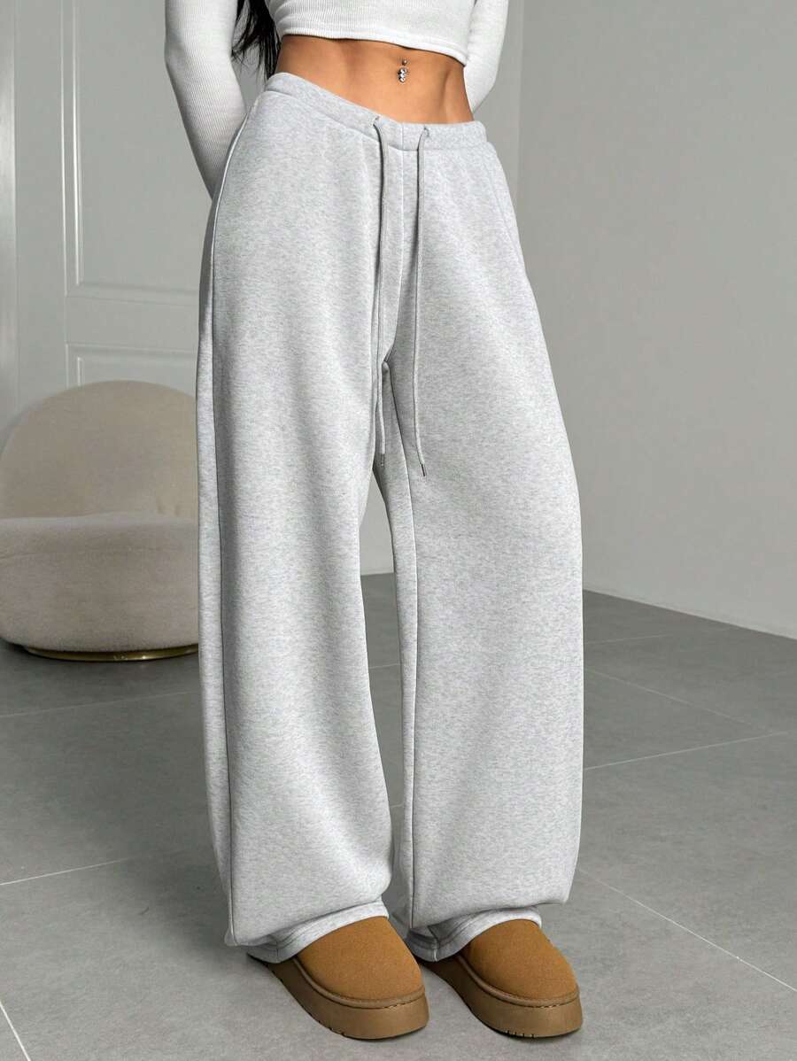 SHEIN EZwear Pantalon de jogging ample à taille élastique gris pour ...