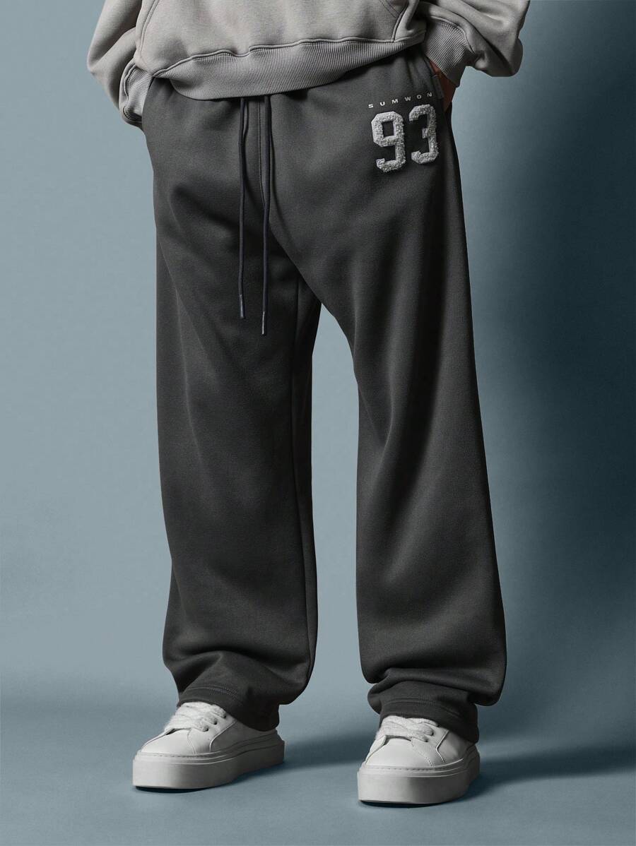 SUMWON フロントアップリケ付きドロップクロッチジョガー | SHEIN JAPAN