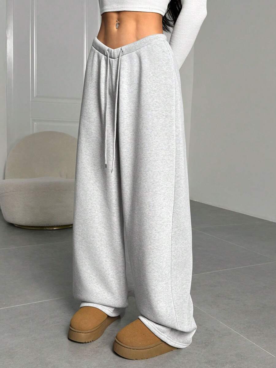 SHEIN EZwear Pantalon de jogging ample à taille élastique gris pour ...