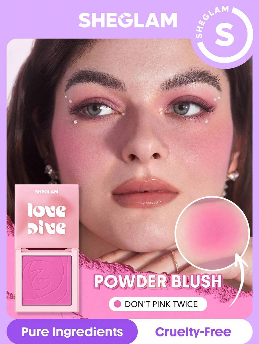 SHEGLAM Love Dive Tender Heart Powder Blush-Dont Pink Twice Matte ...