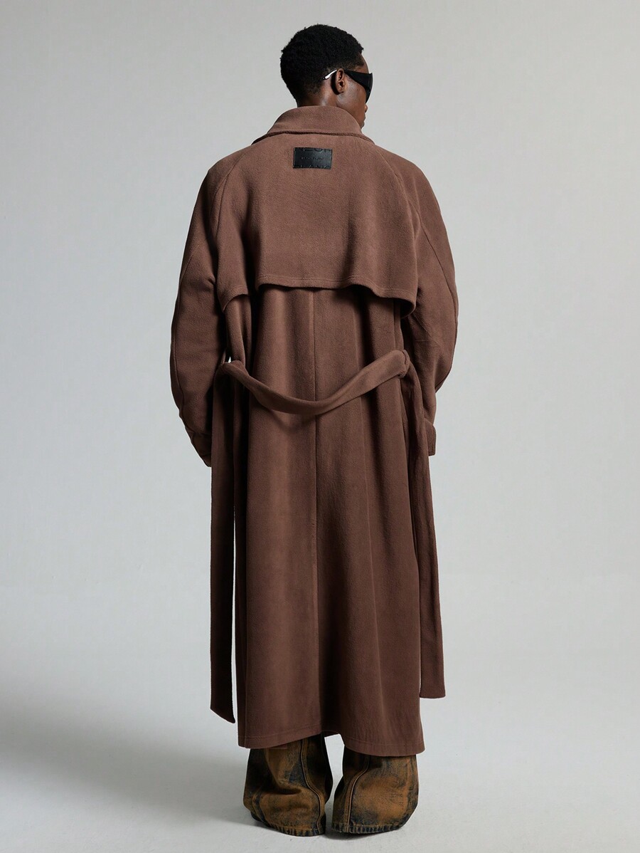 NEON BLANC Men's Casual Long Thermal Lined Double-Breasted Trench Coat ...