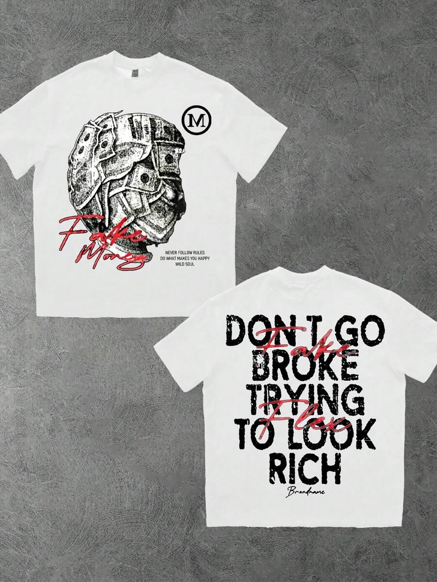 Manfinity Homme Manfinity EMRG US Dollar Bill Front & Back Print ...