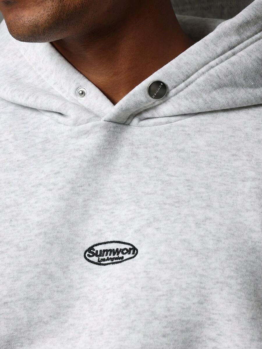 SUMWON Crop Fit Colour Block Overhead Hoodie With Snap Button And ...