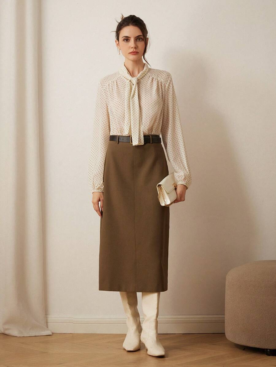 SHEIN Modichic French Style Elegant Classic Polka Dot Retro Elegant ...