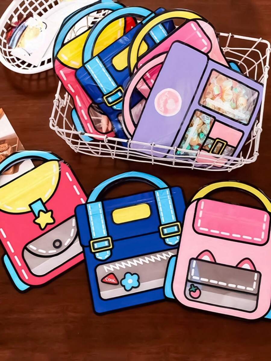 SHEIN 10pcs/20pcs Colorful Backpack Shape Gift Bags With Sealed Pockets ...