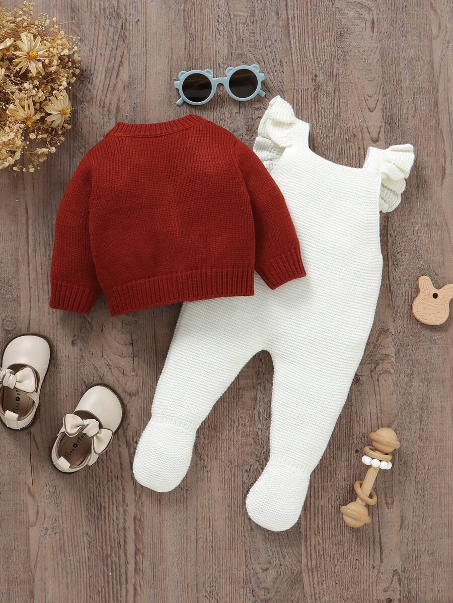 SHEIN Exquisite Infant Sweater Set, Hand-Crocheted 3D Floral Jacket ...