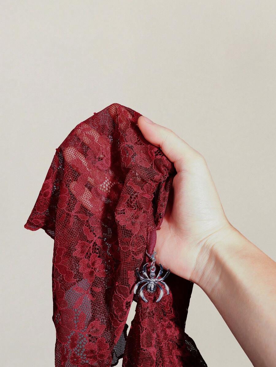 SHEIN ICON Women's Y2k Sexy 90s Clothes Festival Burgundy Red Hippie ...