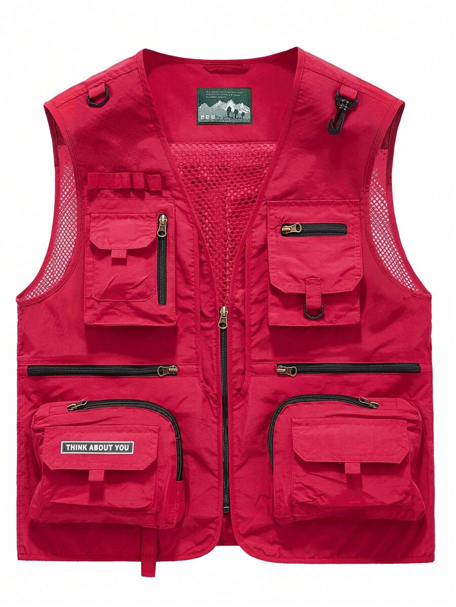 Manfinity Homme Mesh Detachable Vest Utility Jacket With Multiple ...
