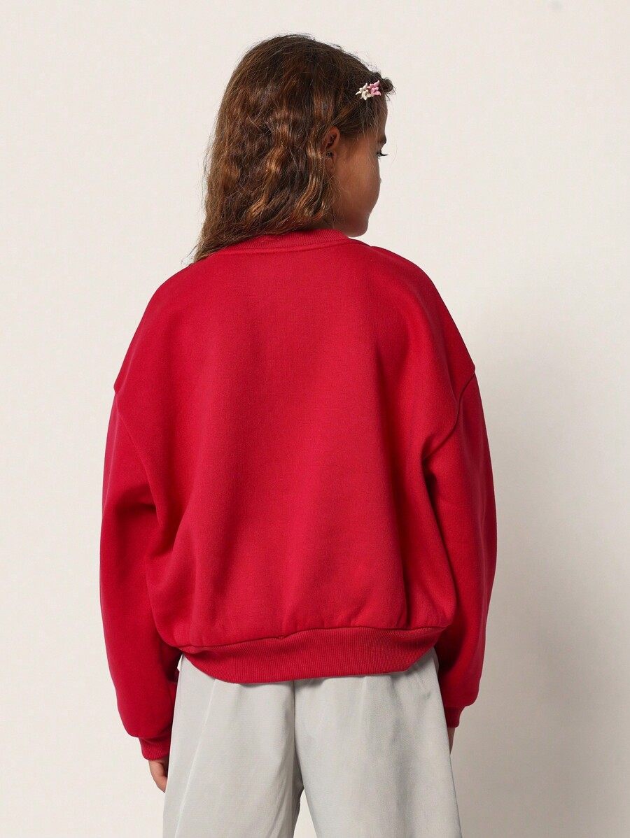 SUMWON Tween Girls Comfy Regular Fit Red Berry Sweatshirt With ...