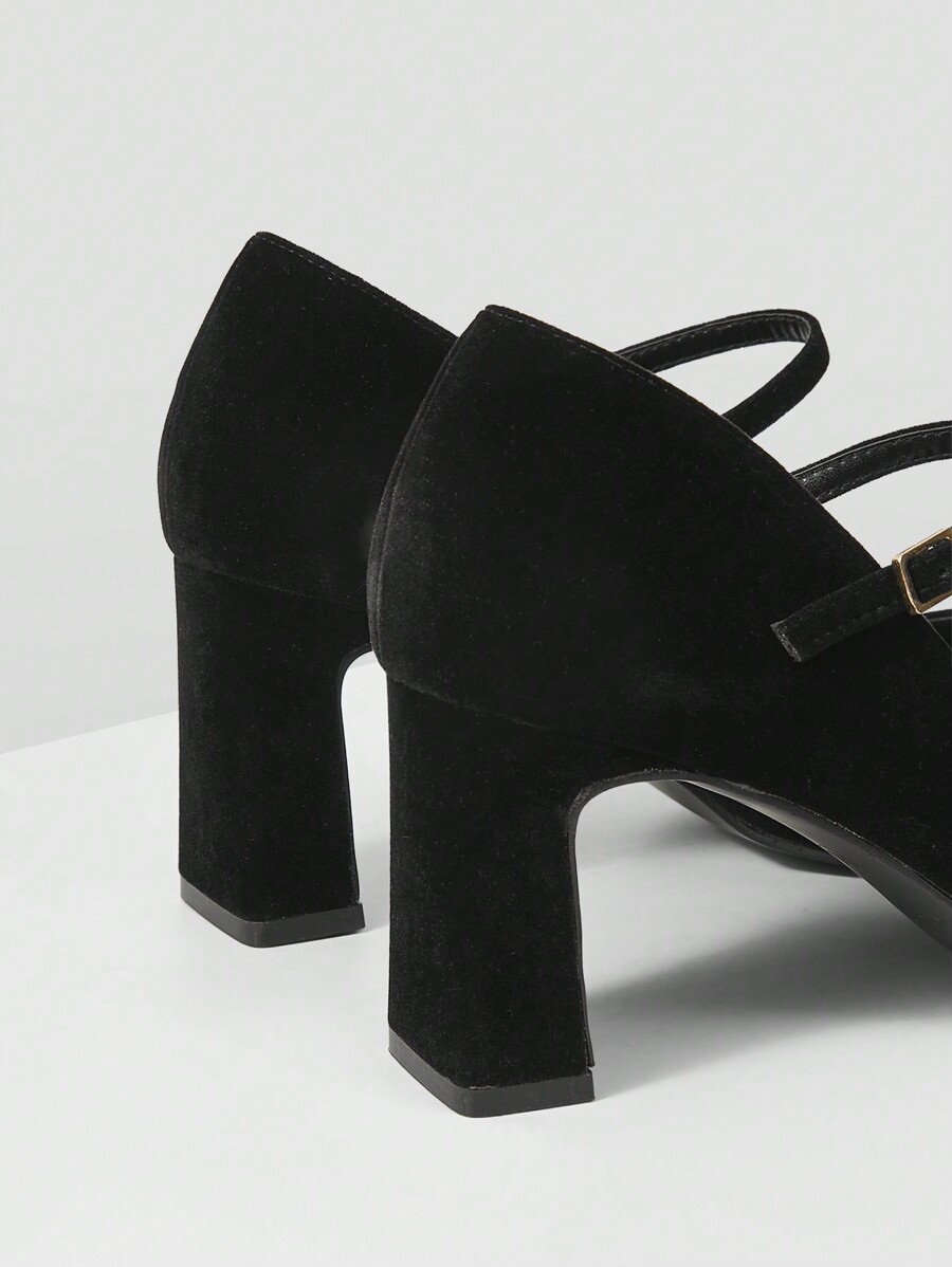 MOTF PREMIUM FRENCH MINIMALIST SQUARE TOE HIGH HEEL MARY JANE PUMPS ...