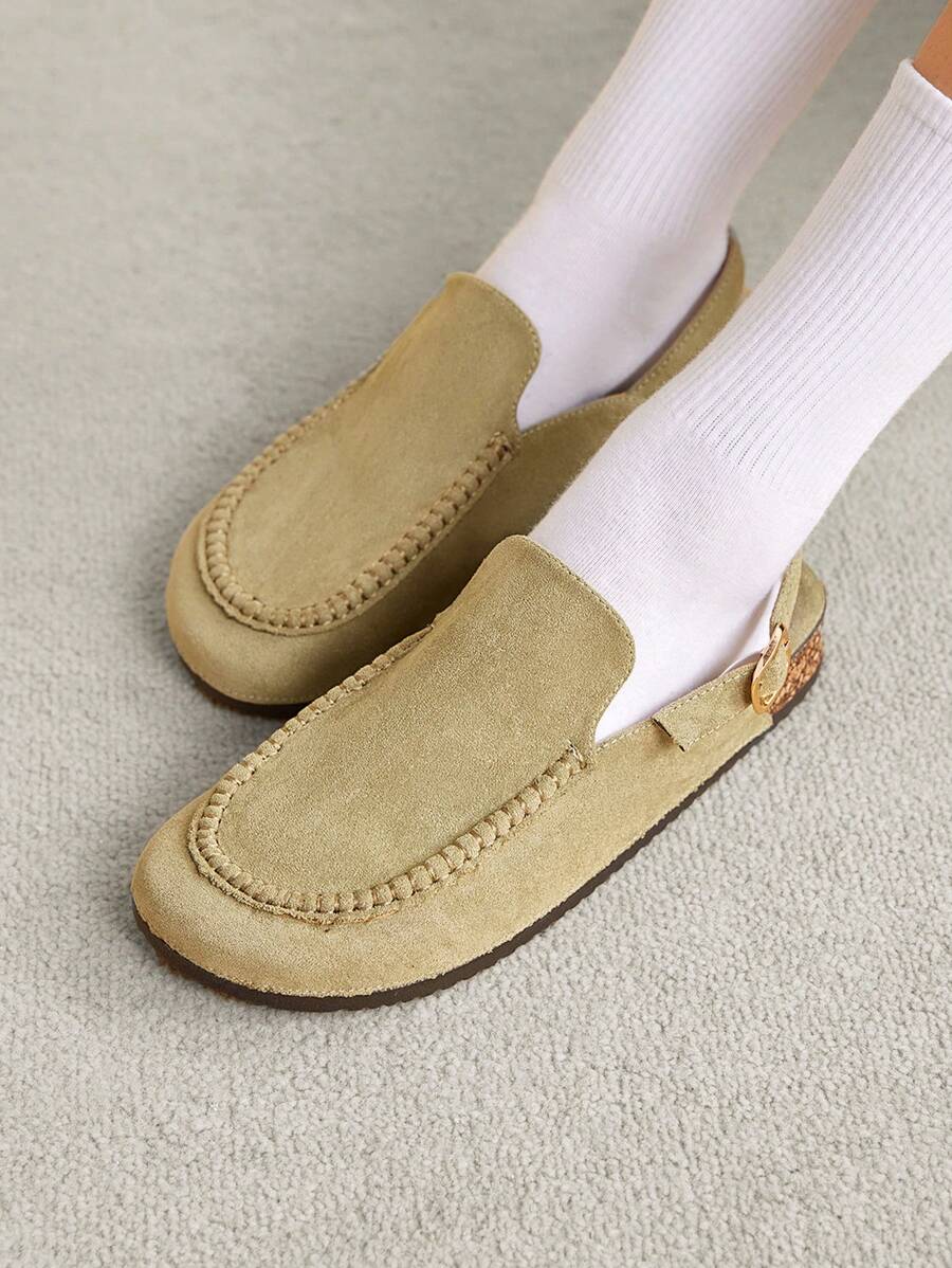 Solecia 女性用プレーンカラーメタリックデコ フラット シンプルスリッポンカジュアルローファー ニューイヤー バレンタイン ...