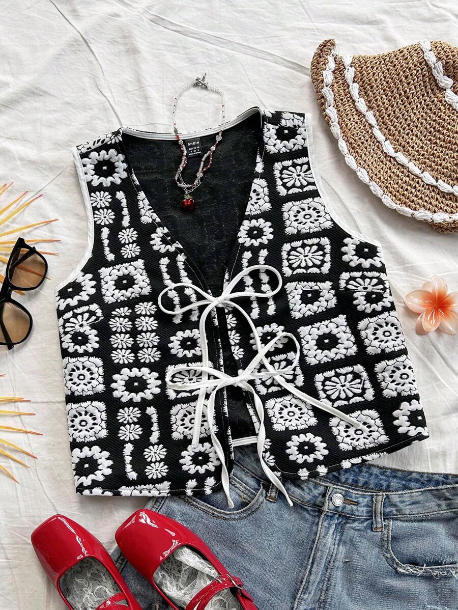 Soleia Plus Size Mulheres Boho Leopard Print V-neck Manga Longa Colete ...