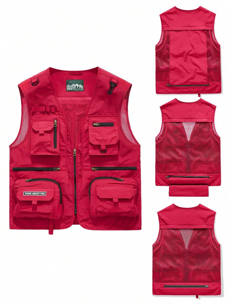 Manfinity Homme Mesh Detachable Vest Utility Jacket With Multiple ...