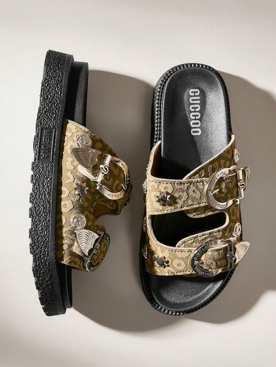 Solecia Women's Thick Sole Retro Slide Sandals, Suitable For Daily ...