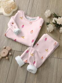 SHEIN Conjunto de Pijama com Top de Manga Longa Gola Careca e Calça ...