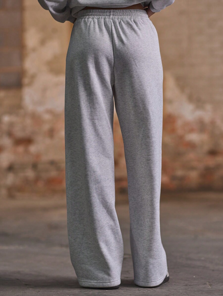 MUSERA Royal Slogan Straight Leg Sweatpants Winter | SHEIN EUR