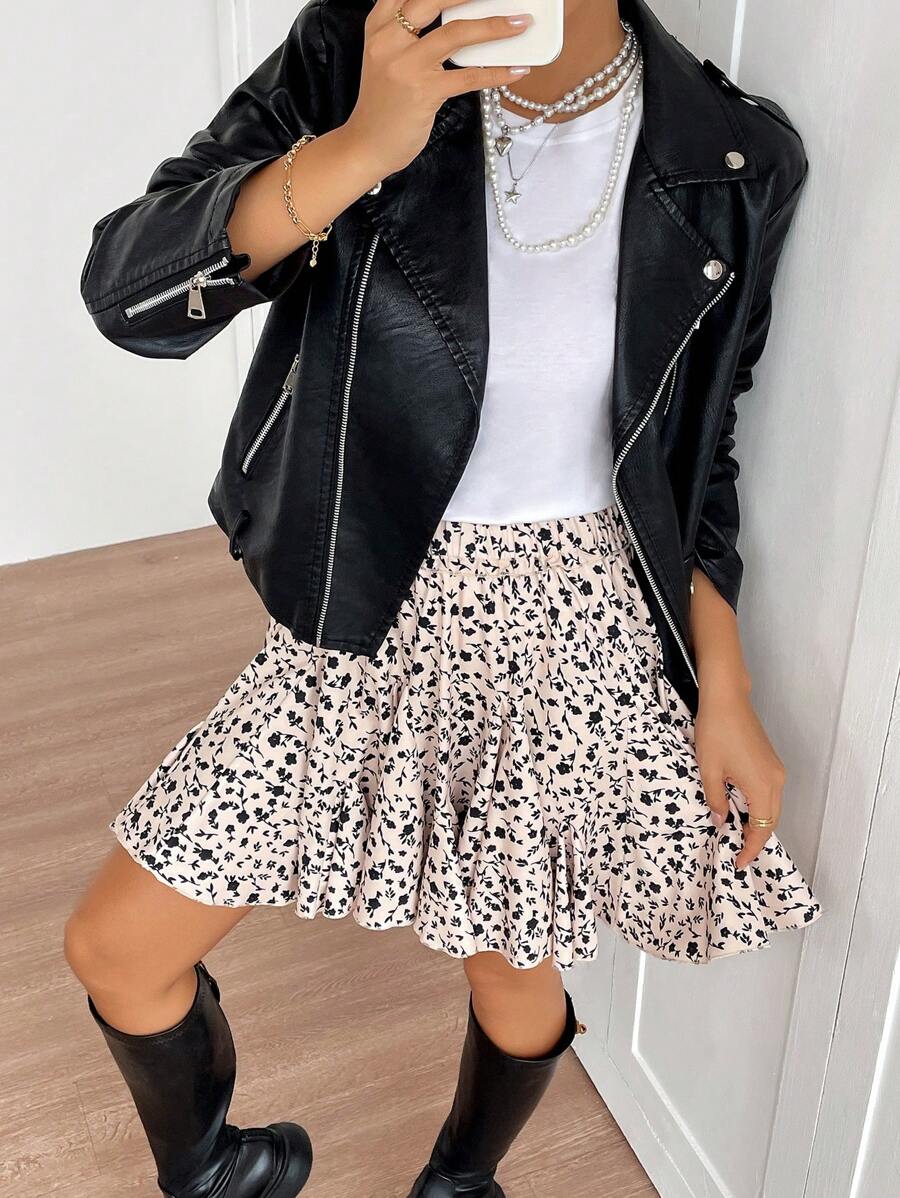 Siren Gaze Women Elastic Waist Ditsy Floral Short Skirt | SHEIN UK Siren Gaze Women Elastic Waist Ditsy Floral Short Skirt | SHEIN UK