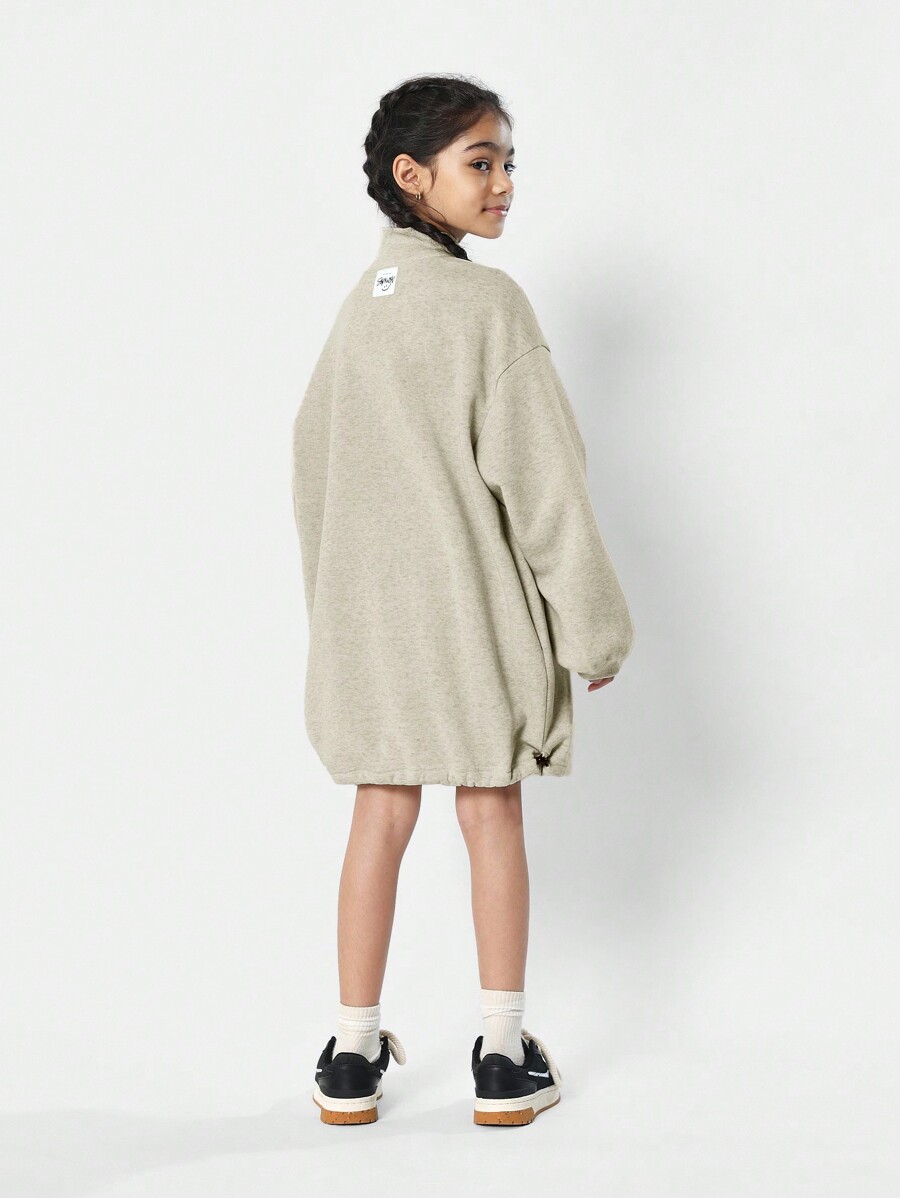 SUMWON Tween Girls Oversized Funnel Neck Half Zip Sweatshirt With ...