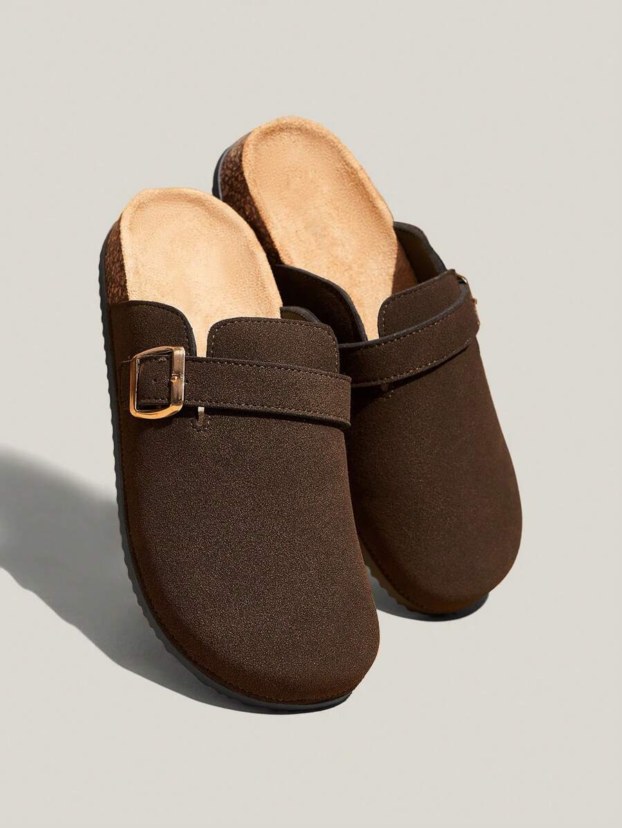 Solecia Damen Flauschige Gleitpantoffeln, runde Zehenpartie, warme ...