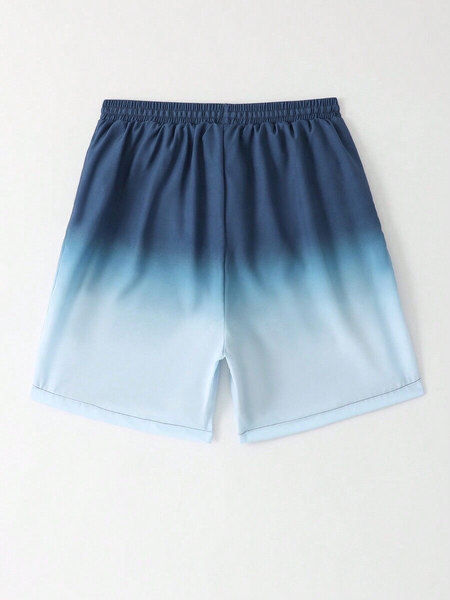 SHEIN 13-16 Years Old Teen Boys' Gradient Elastic Waist Beach/Swimming ...