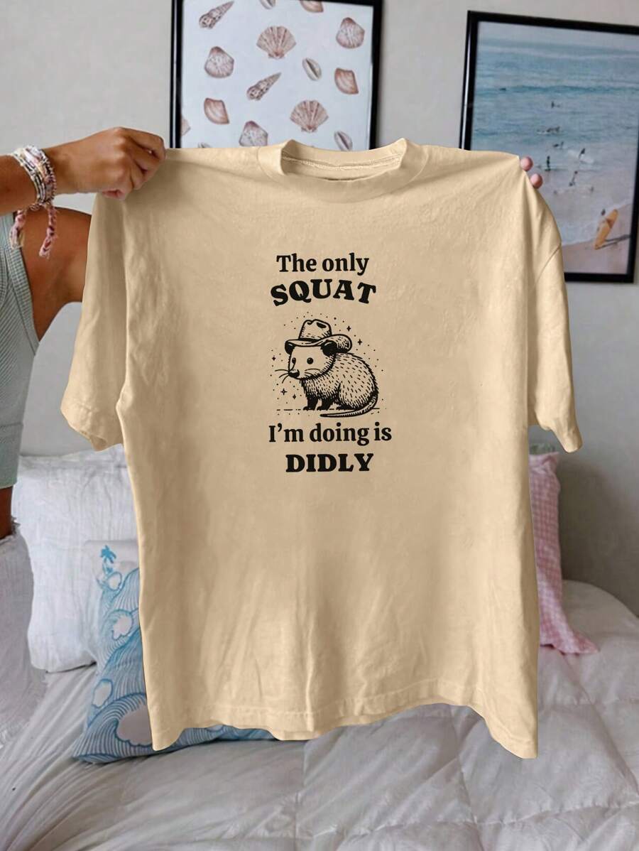 SHEIN EZwear Plus Size Men/Women's Funny Cartoon Mouse Design Street ...