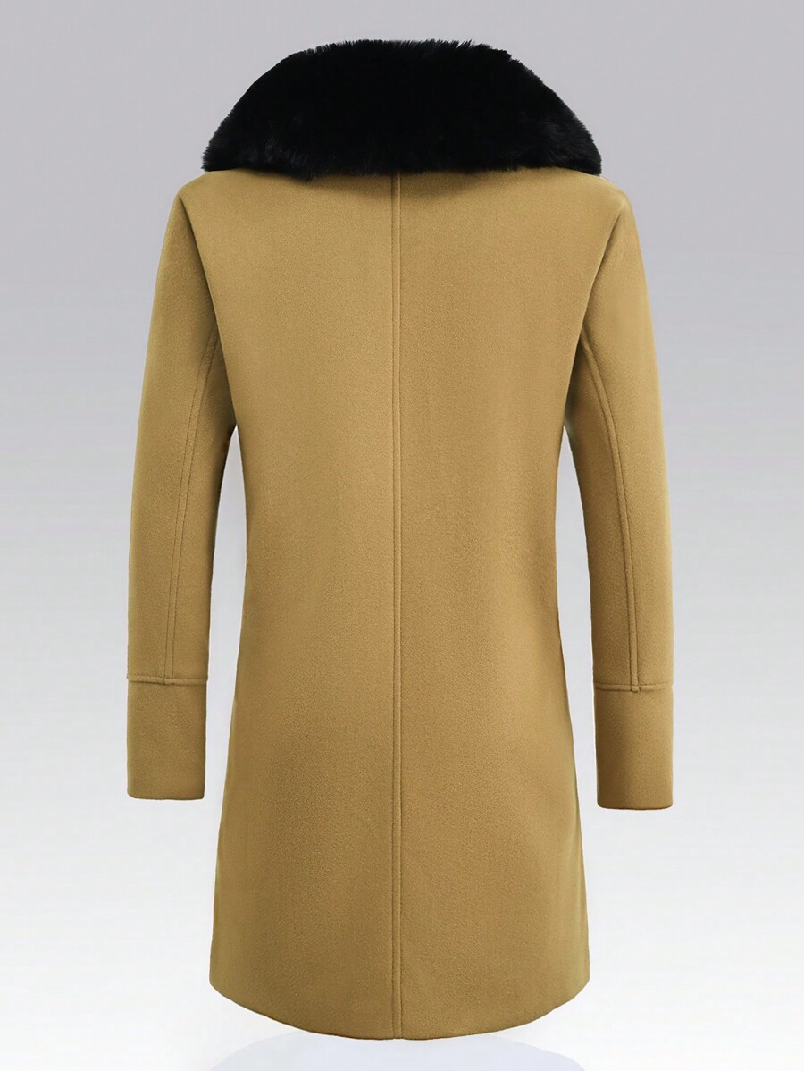 Manfinity Homme Loose Men's Woolen Coat With Double Breasted Buttons ...