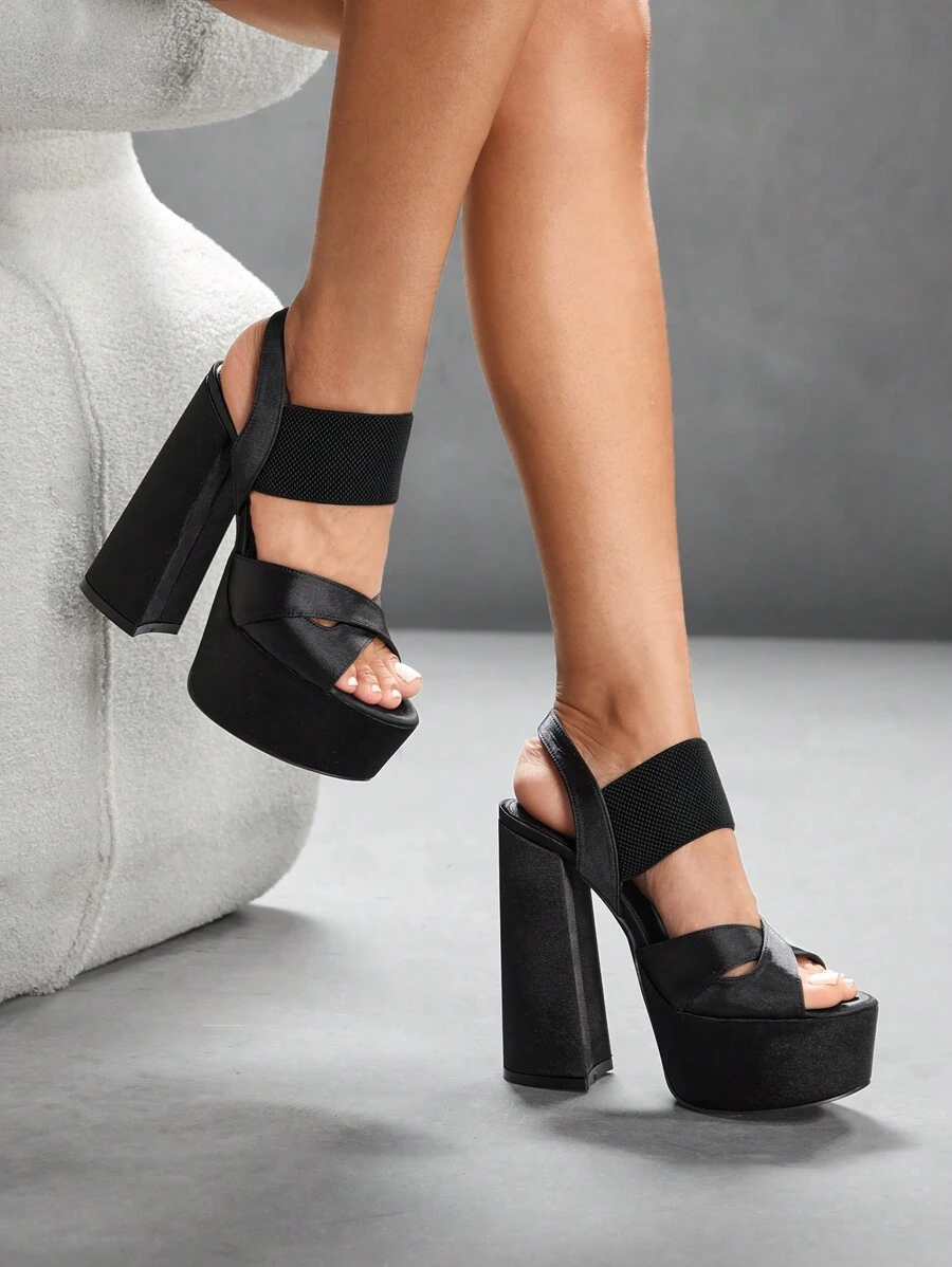 Cuccoo CUCCOO LuxiPop Women's Fashionable Sexy Black Chunky High Heel ...