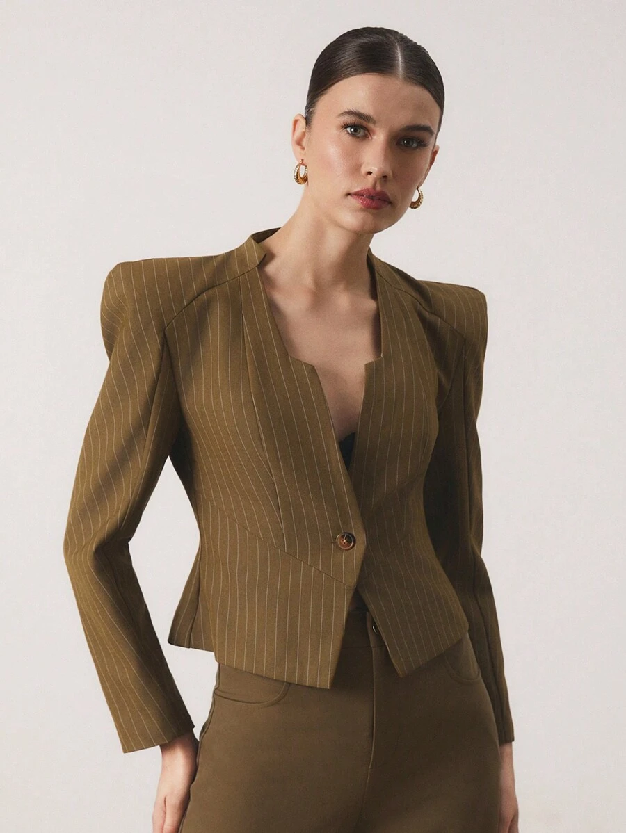 SURIMA ビジネスカジュアル アウターウェア ジャケット、ブロガー風、オールド マネースタイル | SHEIN JAPAN