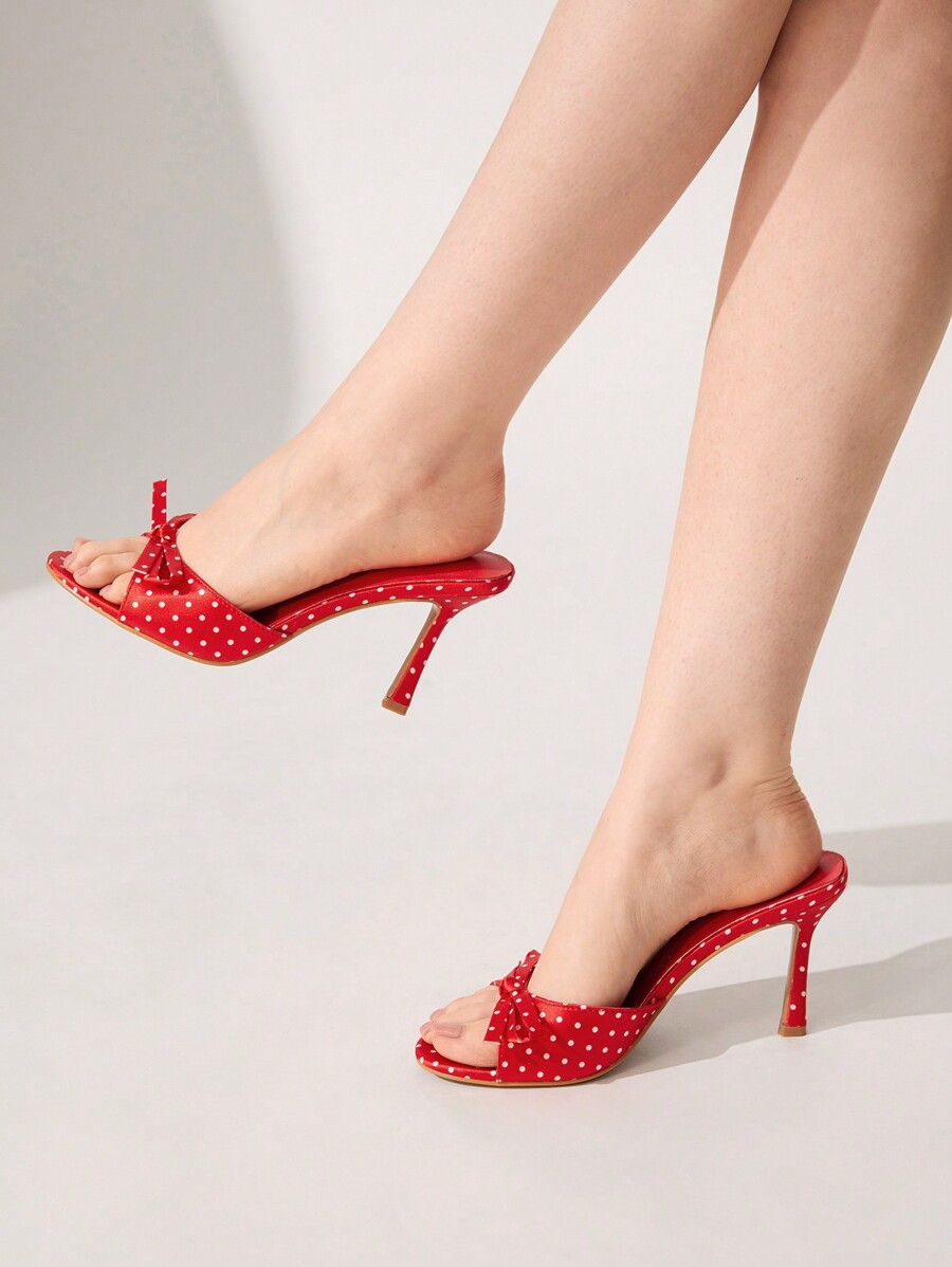 CUCCOO CHICEST Brown PU Women's Pointy Toe High Heel Mules Sandals ...