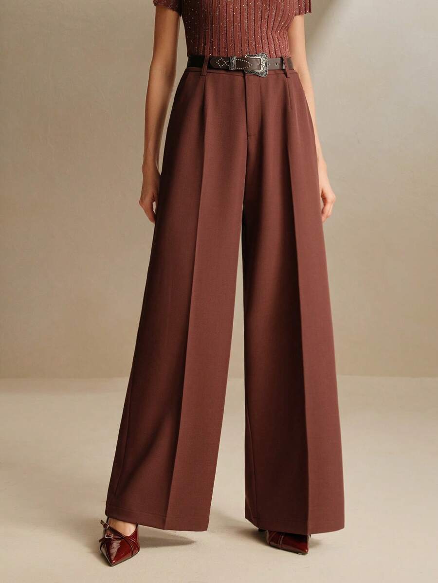 Anewsta Elaire Women's Solid Color Pocket Casual Suit Pants, For Everyday Wear | SHEIN USA