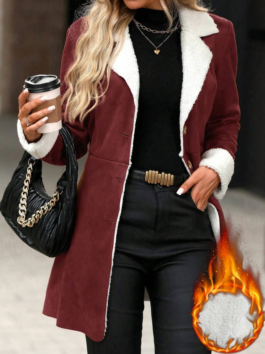 SHEIN Clasi Women's Autumn/Winter Stand Collar Long Sleeve Padded Warm ...