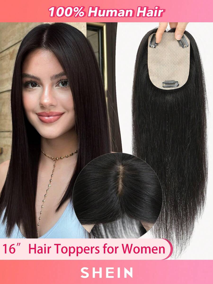 16" Hair Toppers For Women Real Human Hair Topper 3''x5'' Base Size ...