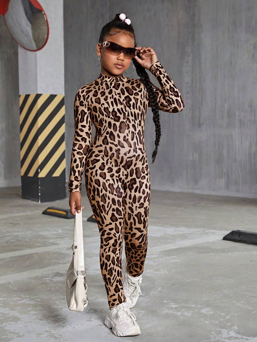 Tween Girl Tween Girl Leopard Print Knit Jumpsuit, Mommy And Me ...