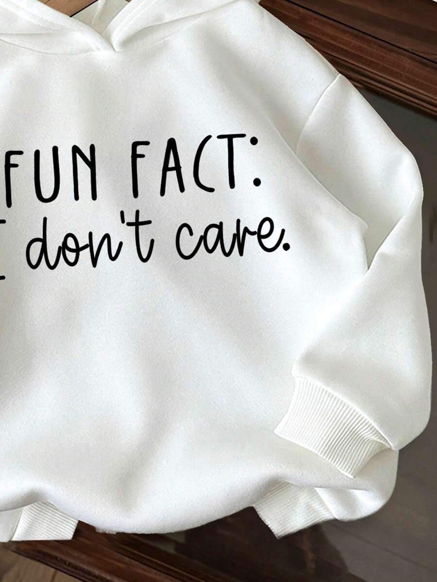SHEIN Funny Letter, Fun Fact, I Don't Care Graphic Tween Girls Casual ...