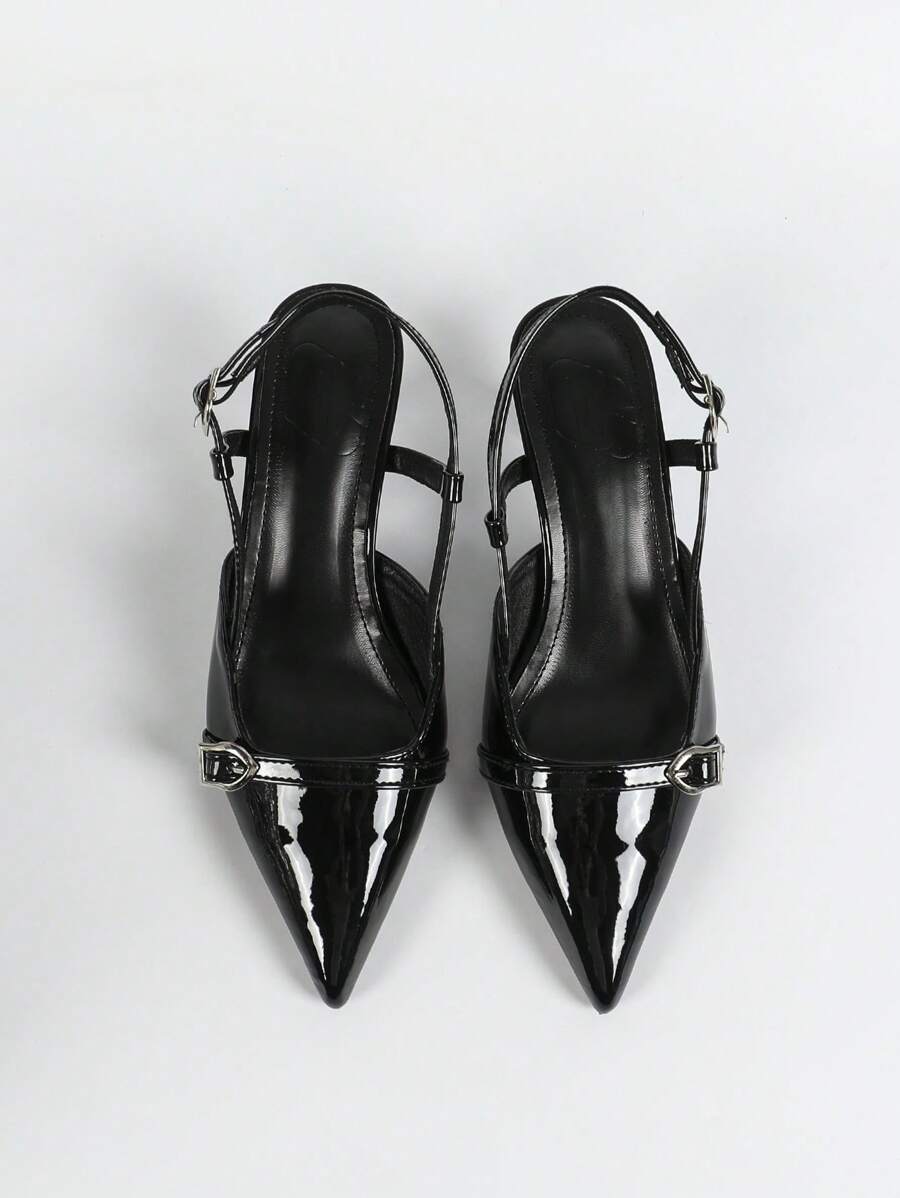 CUCCOO CURVES Plus Size Wide Toe Box High Heel Loafers, Pointed Toe ...