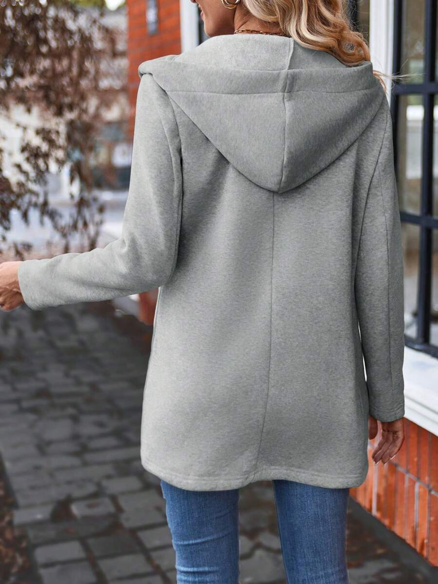 SHEIN LUNE Zip Up Hooded Coat | SHEIN USA