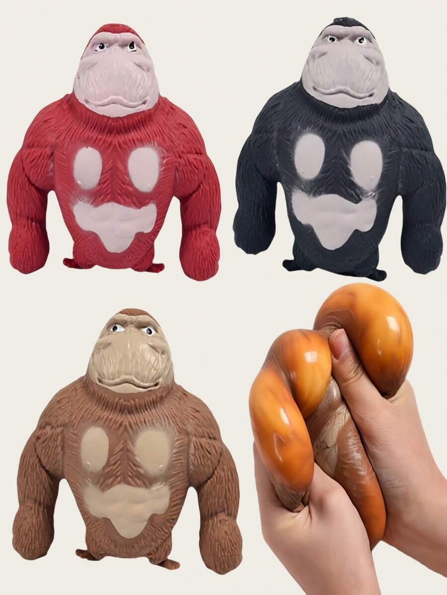 Giant Stress-Relief Gorilla Toy - Soft Rubber Ape Doll For Relieving ...