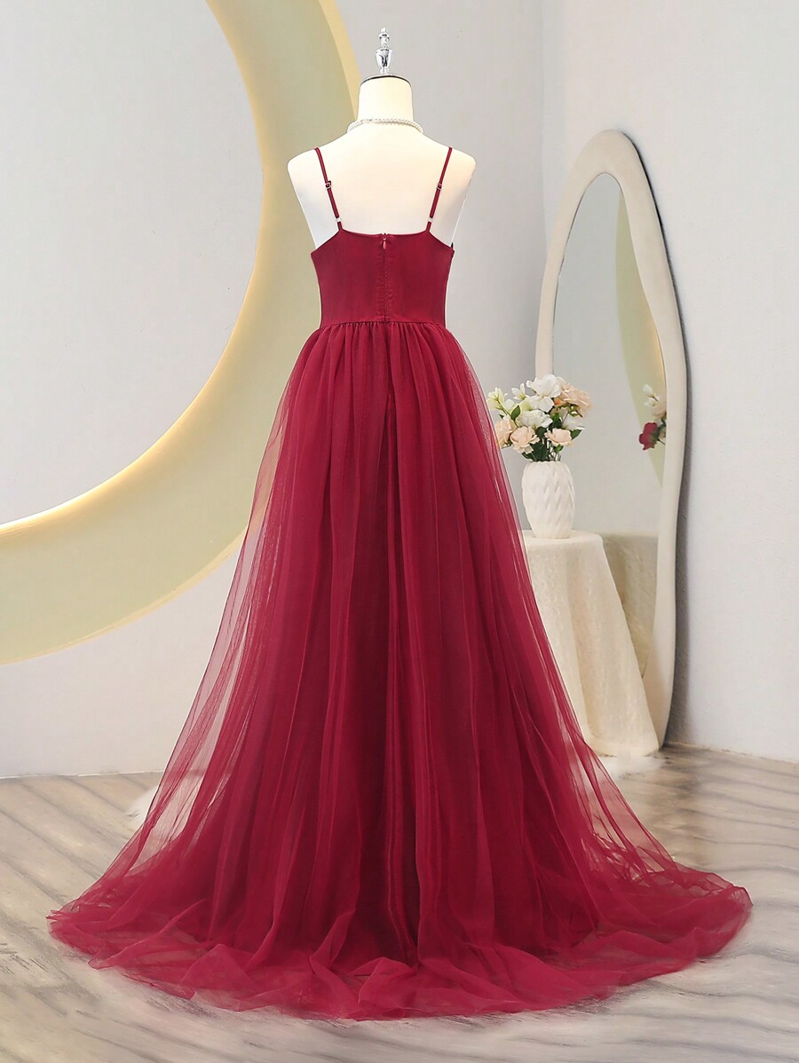 SHEIN Robe longue élégante pour adolescentes avec décoration nœud et ...