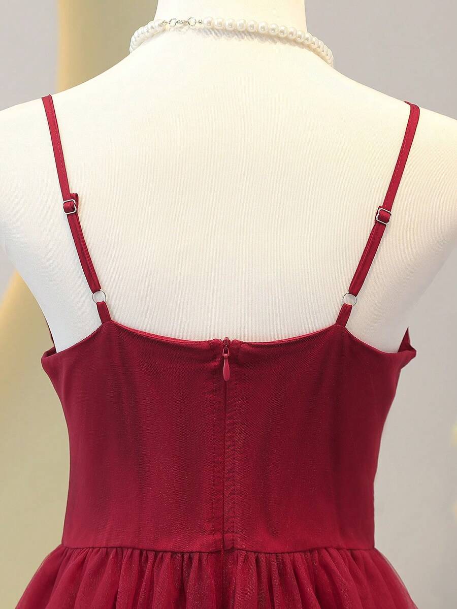 SHEIN Robe longue élégante pour adolescentes avec décoration nœud et ...