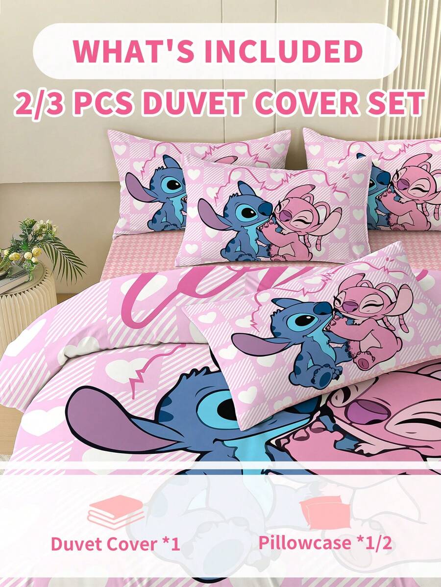2/3pcs Stitch Duvet Cover Set, Stitch Bedding Set, Cosy Room Decor ...